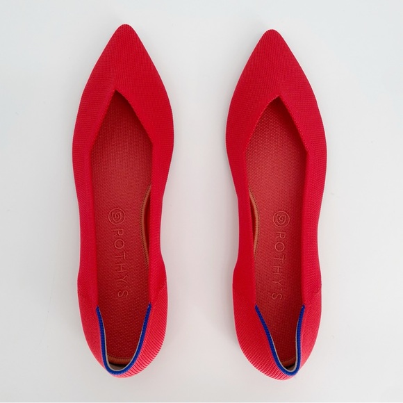 Rothy's | Shoes | Rothys The Point Flame Red Ballet Flat Slip On Shoes Women Chili Bright | Poshmark